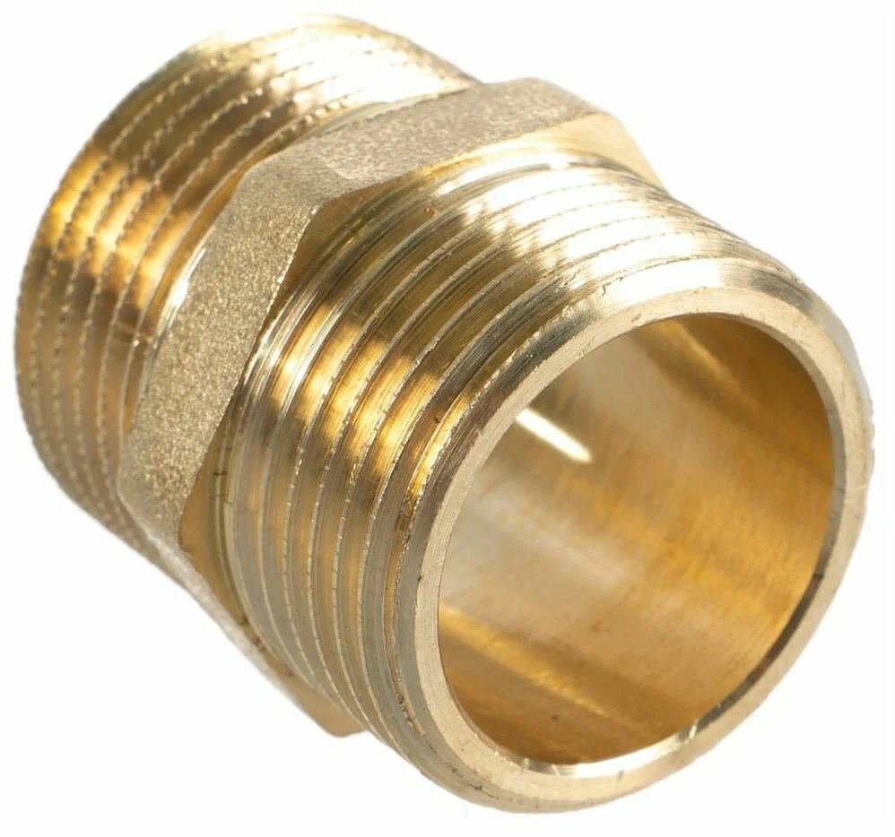 Ниппель прямой 2" Ду50, наружная/наружная резьба, корпус латунь