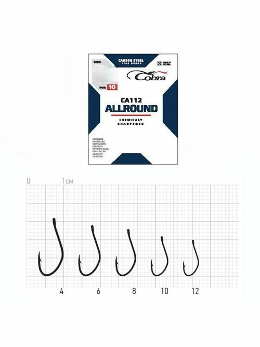 Крючки Cobra Allround AJI CA112, размер №6, одинарные, 10шт.