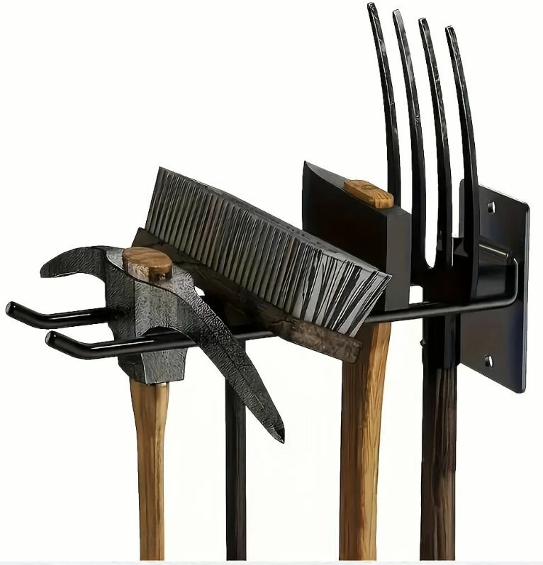 Подставка стеллаж настенный KLRA для садовых инструментов, лопат, граблей, топоров, кирок