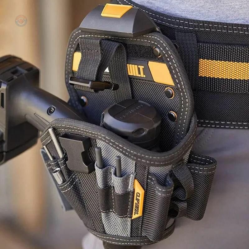 Сумка для инструментов ToughBuilt TB-CT-20-L, большая кобура с 13 карманами для дрели и насадок, быстросъёмная, универсальная для правшей и левшей, прочная заклёпочная конструкция