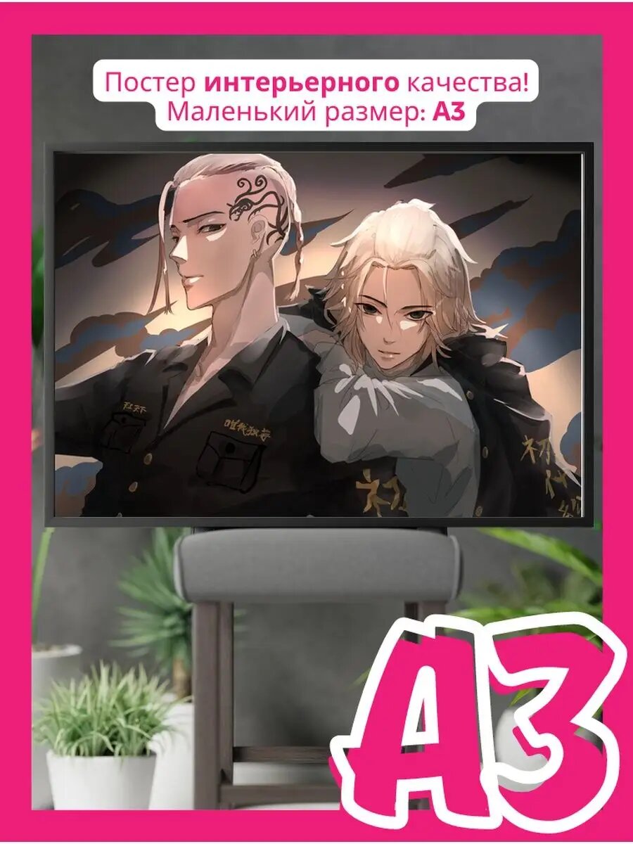 Постер Токийские мстители плакат А1, А2, А3, 50х70 51, матовая фотобумага премиум качества