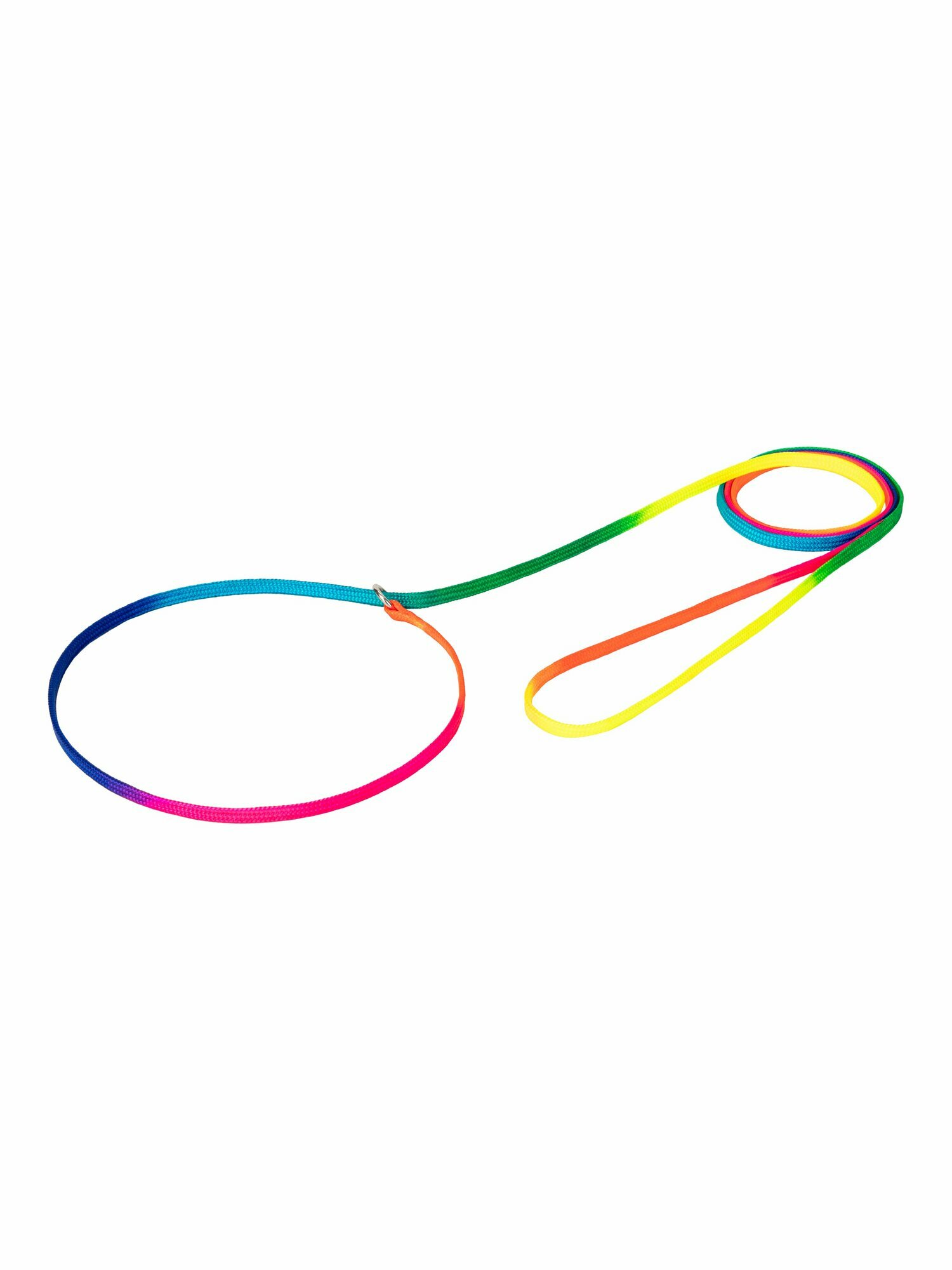 Поводок-удавка с кольцом для собак, ZooOne, лента ширина 5 мм, длина 150 см, (радуга), 74-0463