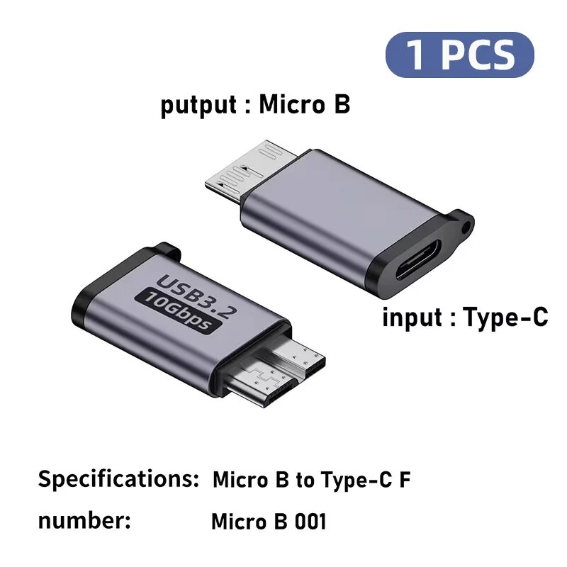 Переходник Micro B USB C 3.0 «папа» на «мама» типа C Разъем USB3.0 Micro B для внешнего жесткого диска Кабель-адаптер HDD