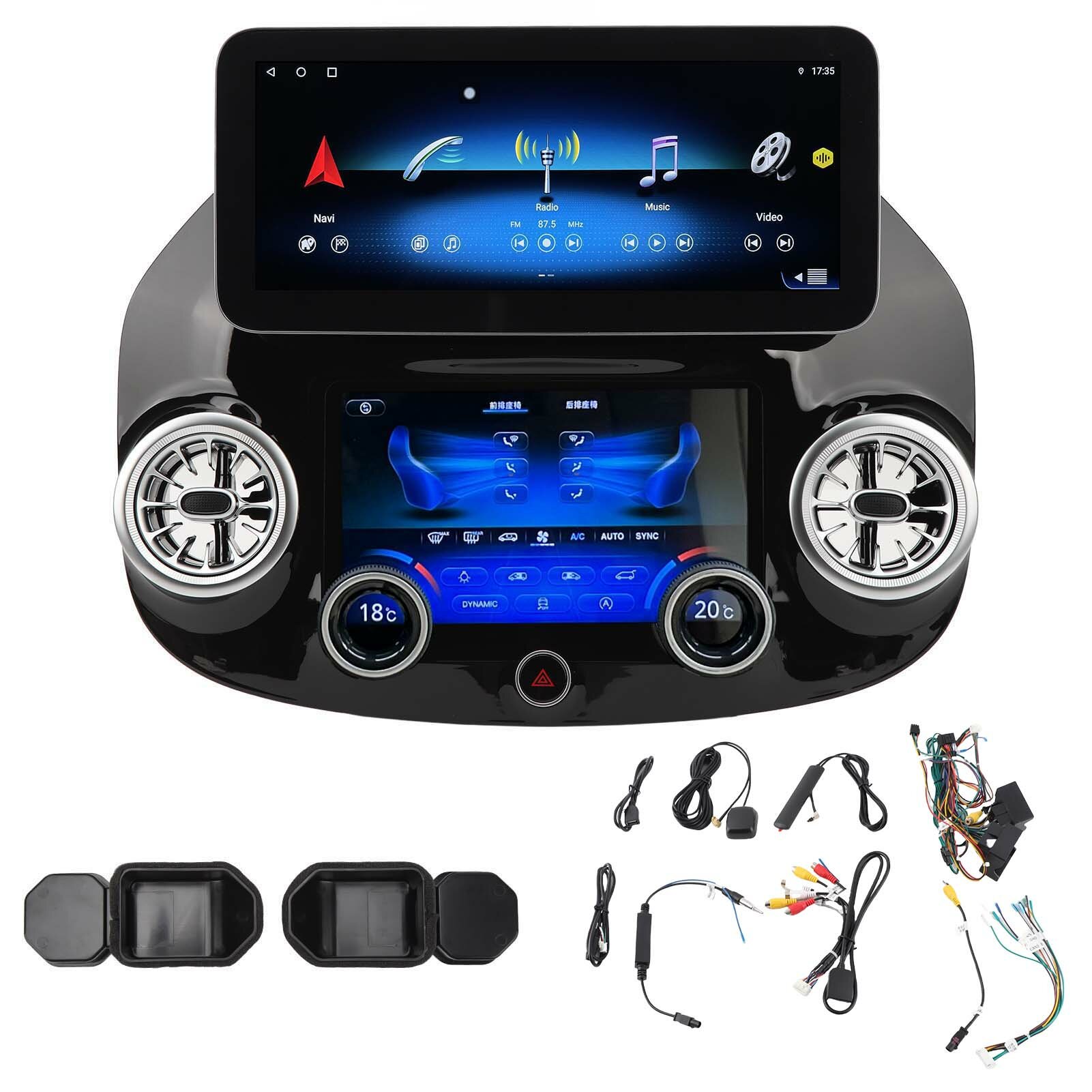 12,3 -дюймовый автомобильный мультимедийный игрок HD Сенсорный экран Radio Stereo GPS Navigation Bluetooth Head Замена для Benz Vito W447 6+128G