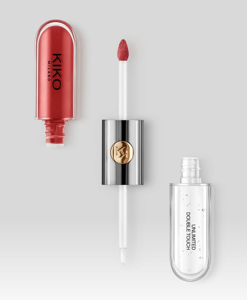 KIKO unlimited double touch Праймер и блеск для губ оттенок 106 Satin Ruby Red