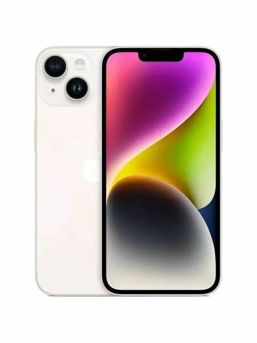 Смартфон Apple iPhone 14, 128 ГБ, 6.1", 60 Гц, nano SIM + eSIM, Starlight