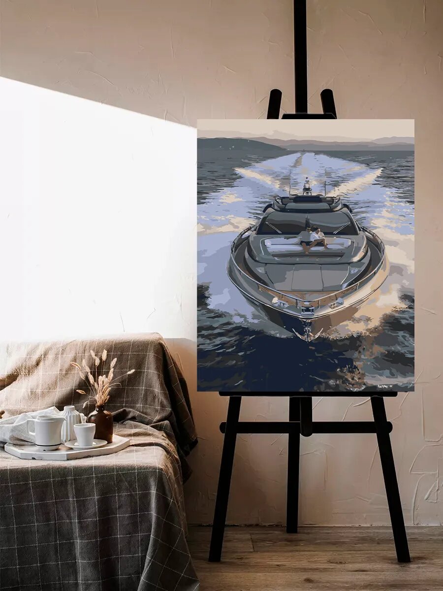 Картина по номерам Роскошная Моторная Яхта Море Отдых Спорт