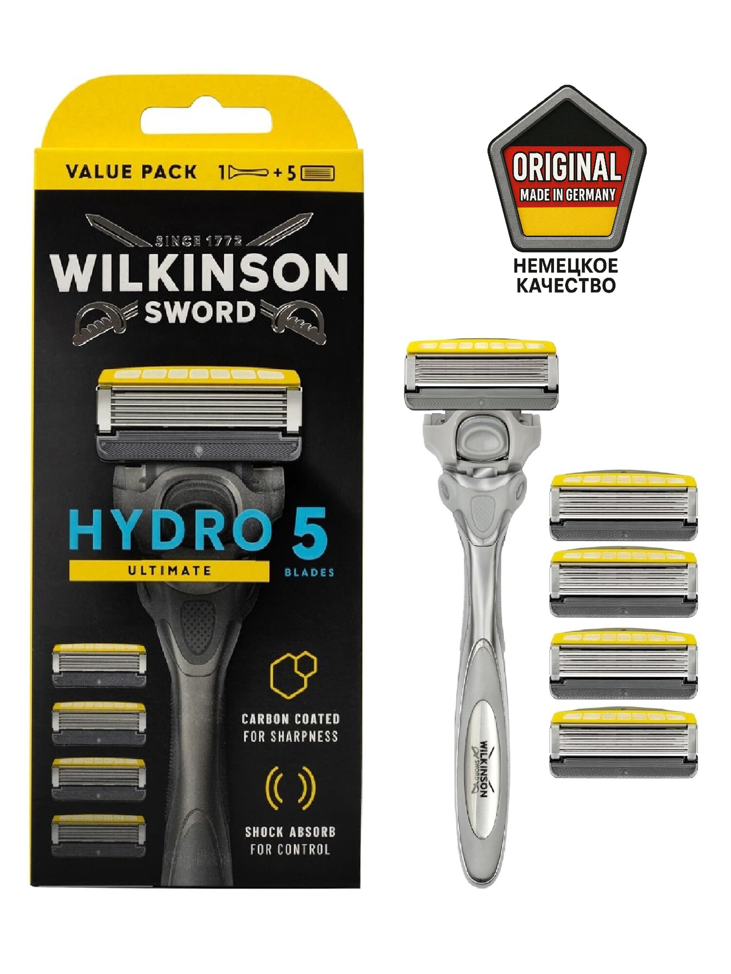 Wilkinson Sword Hydro 5 Ultimate / Бритвенный набор, станок c 5 сменными кассетами