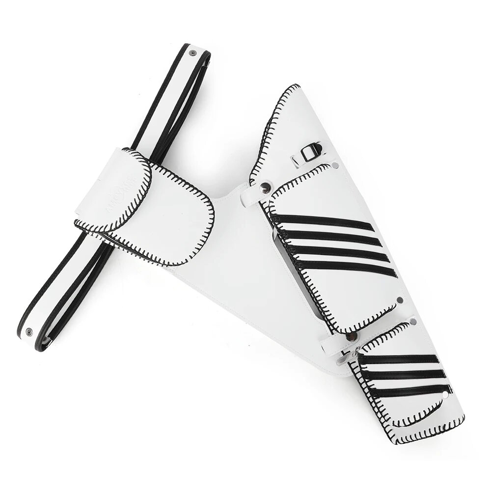 AMEYXGS Колчан для стрел из синтетической кожи для правой руки White and Black Line