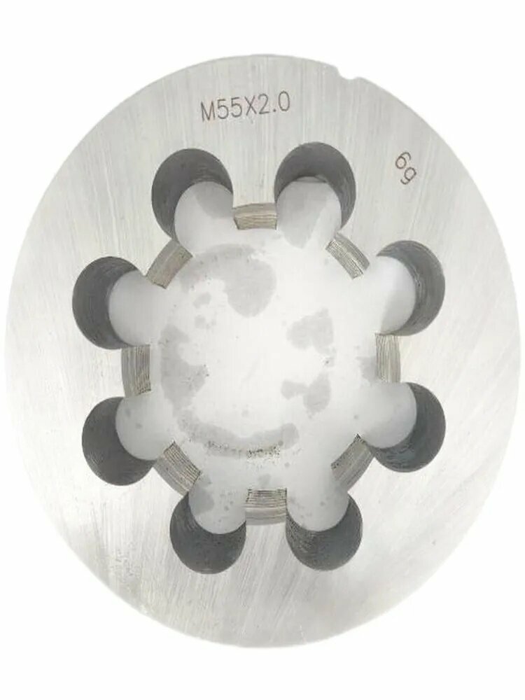 Плашка ручная, правая резьба, М55х2,0, Сталь инструментальная, 1 штука, FUDO