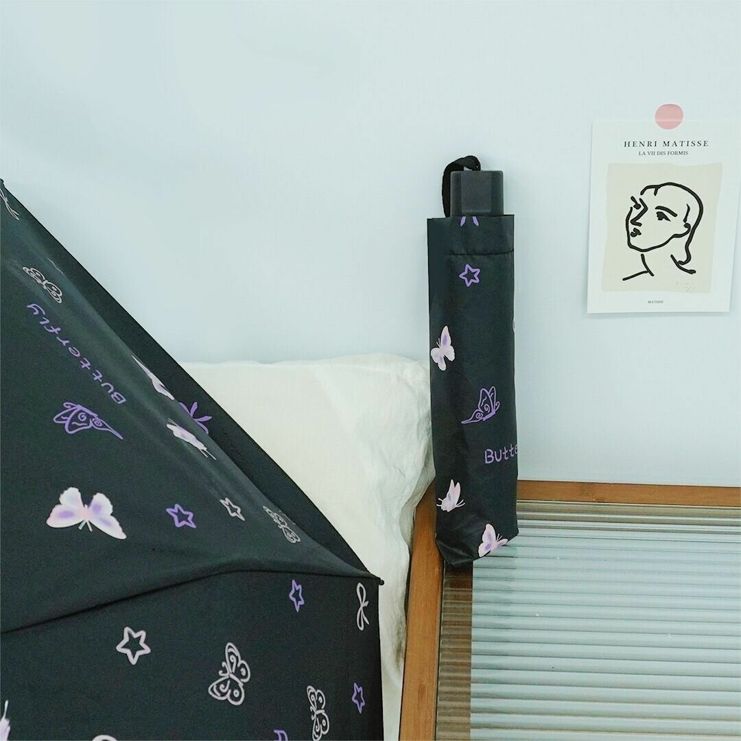 Зонт от солнца для женщин, защита от УФ-излучения, высокая эстетика, легкий, портативный, складной, двойного назначения и дождя