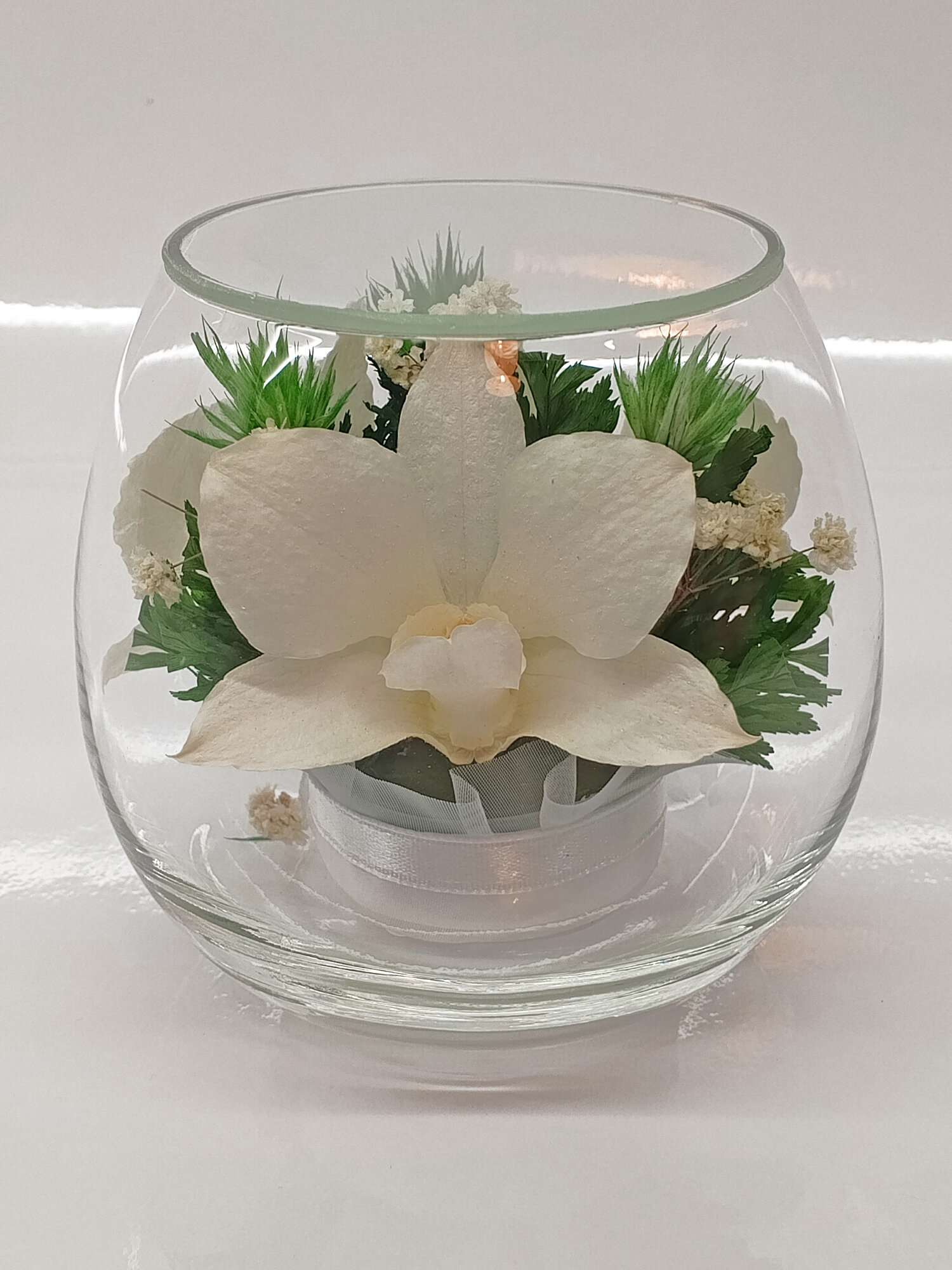 Натуральные цветы в стекле, вакуум