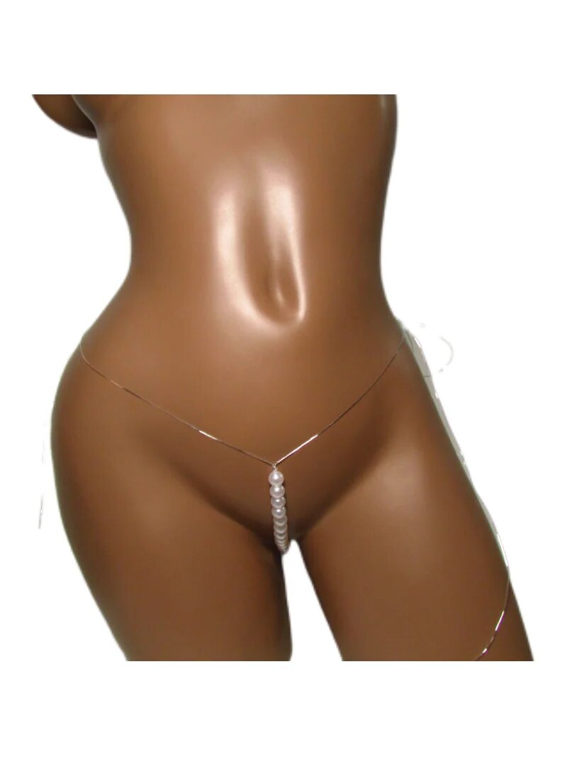 Стринги с вырезом для женщин, стринги, БДСМ, бандаж трусики, нижнее белье, сексуальное белье для взрослых, секс-игр, пар, трусики с жемчужинами