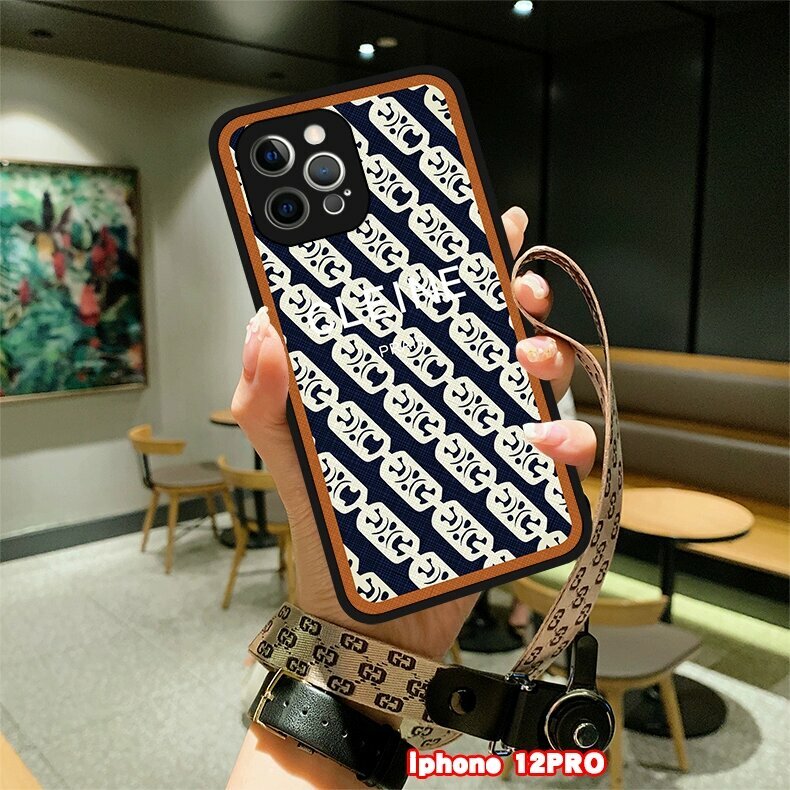 Премиум-силиконовый чехол для iPhone 12 Pro (6,1 дюйма) с хаки-белым ремешком - прочная антипробковая защита
