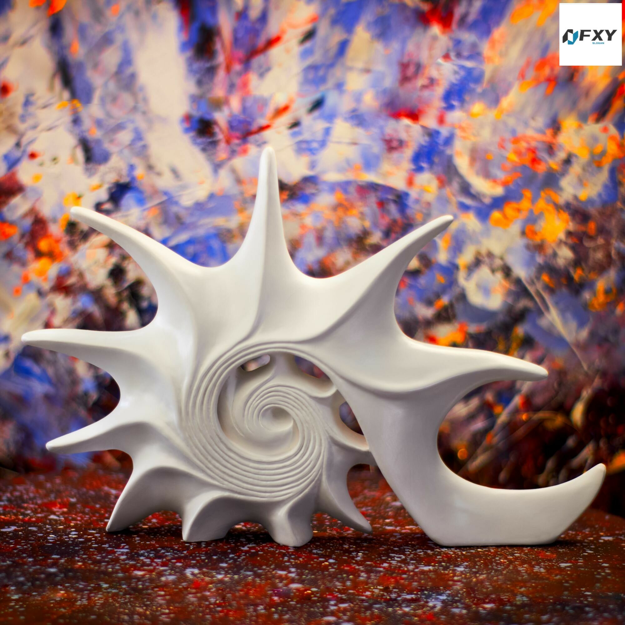 Статуэтка "Морская ракушка", для интерьера, 35 см x 6 см x 23 см, белая, в виде ракушки