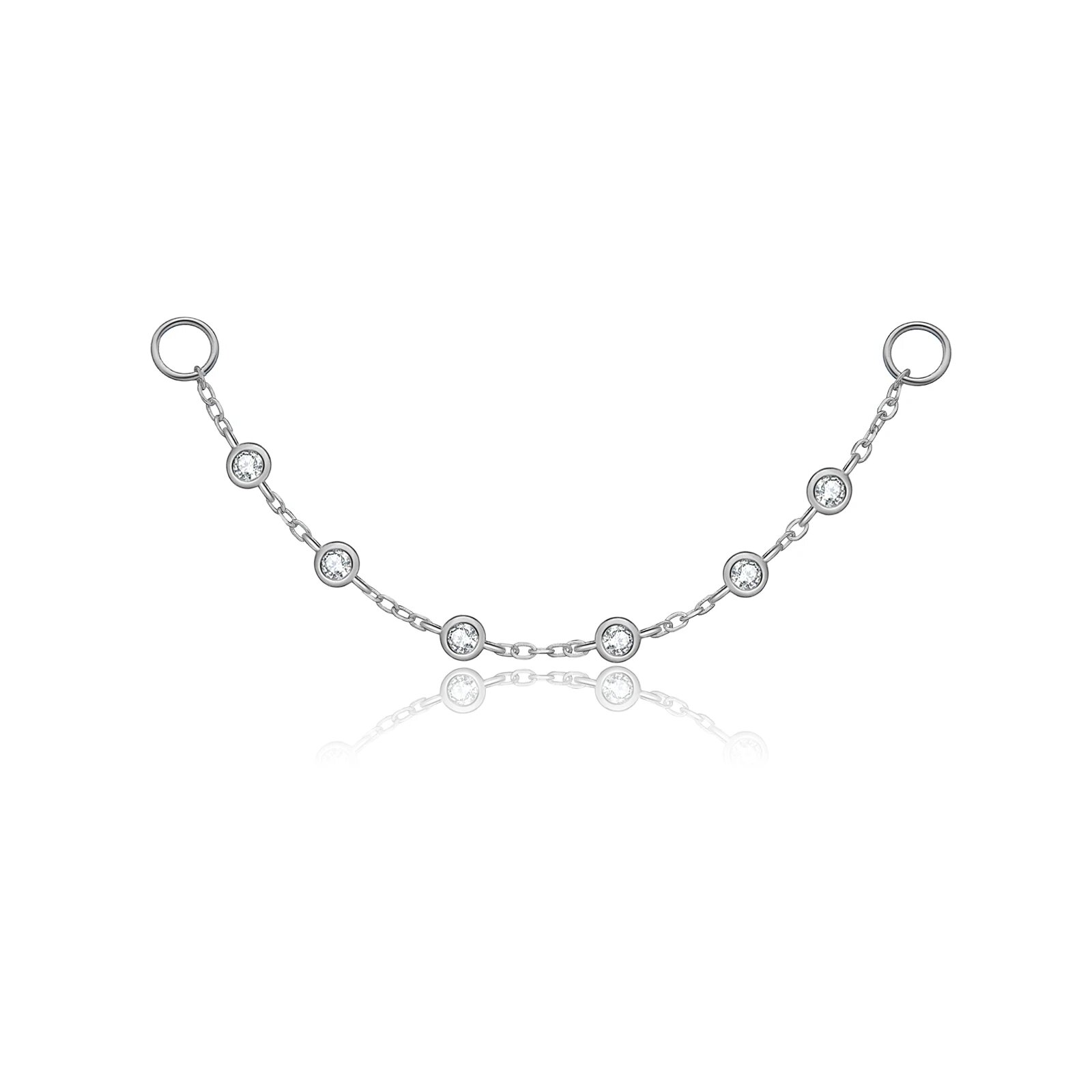 Серебряная цепочка для сережек ANDYWEN, Silver 1PCS