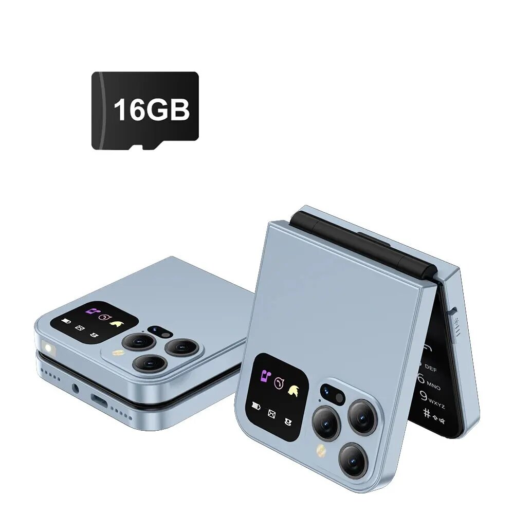 Складной смартфон SERVO A50 PRO, Голубой + 16GB TF Card