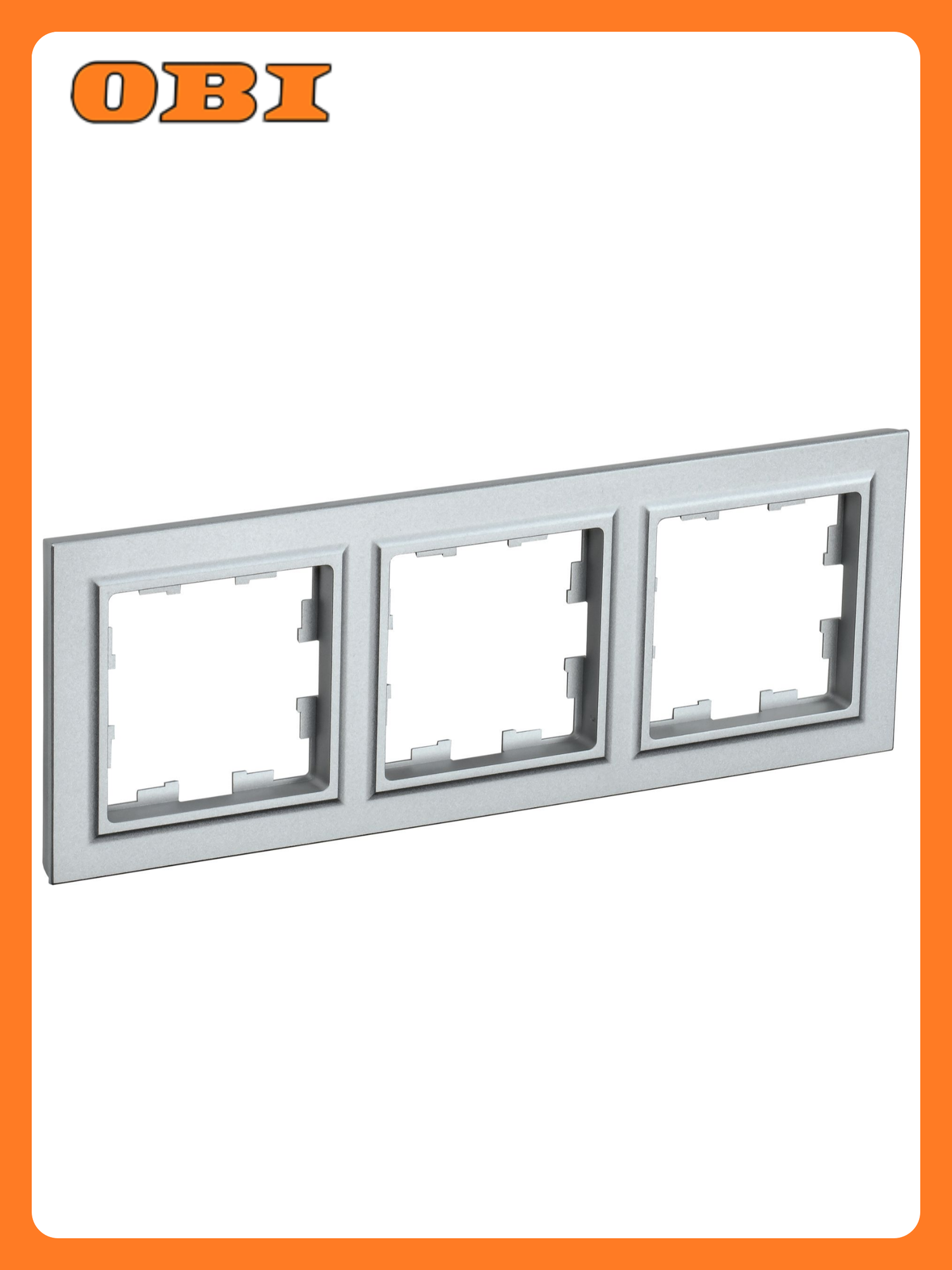 Рамка IEK BRITE РУ-3-БрА, алюминий, IP20, 3 места, серебристый