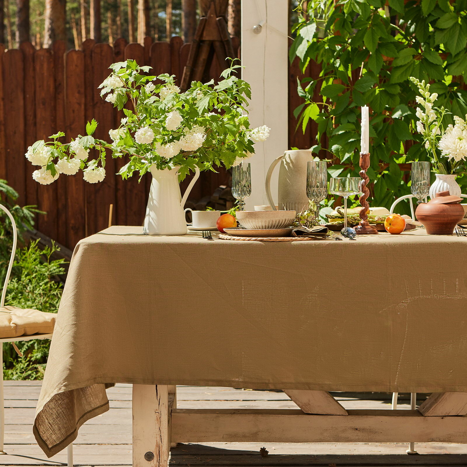 Скатерть Linen collection khaki, 145x250 см, 100% лён 210 г/?2