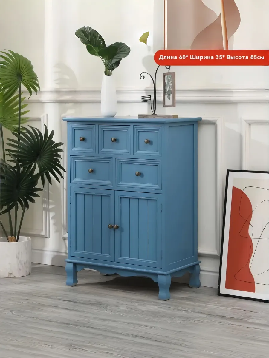 Комод Classic Charm, массив дерева, белый, 5 выдвижных ящиков, 85 x 35 x 60 см