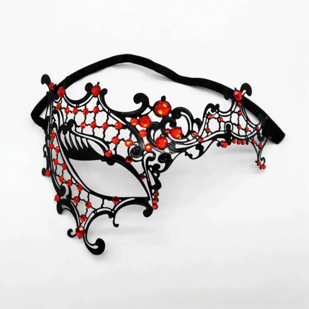 Металлическая маска с черепом KANNERT Black Red-D
