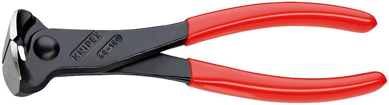 Кусачки торцевые, 180 мм, фосфатированные, обливные ручки Knipex KN-6801180