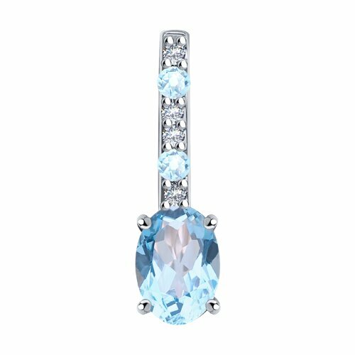 Подвеска, серебро, 925 проба, родирование, топаз