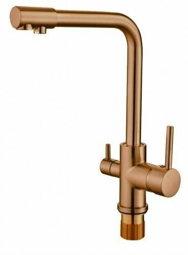 Смеситель для кухни VIEIR V15002D, с выходом для фильтра, рычажный, высокий Г-излив, бронза