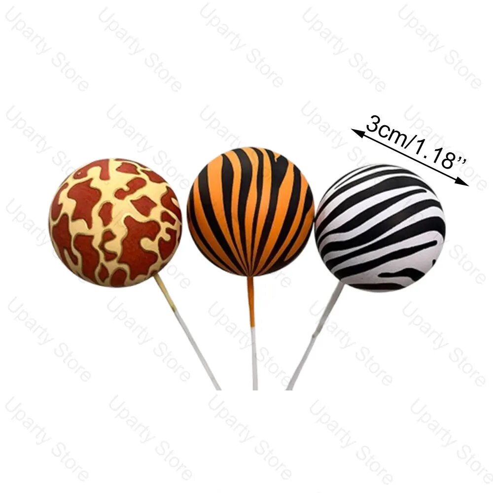 Топперы для торта Jungle Animal 3 см MicroPlush 10Pcs 3cm, Mixed 3 Style