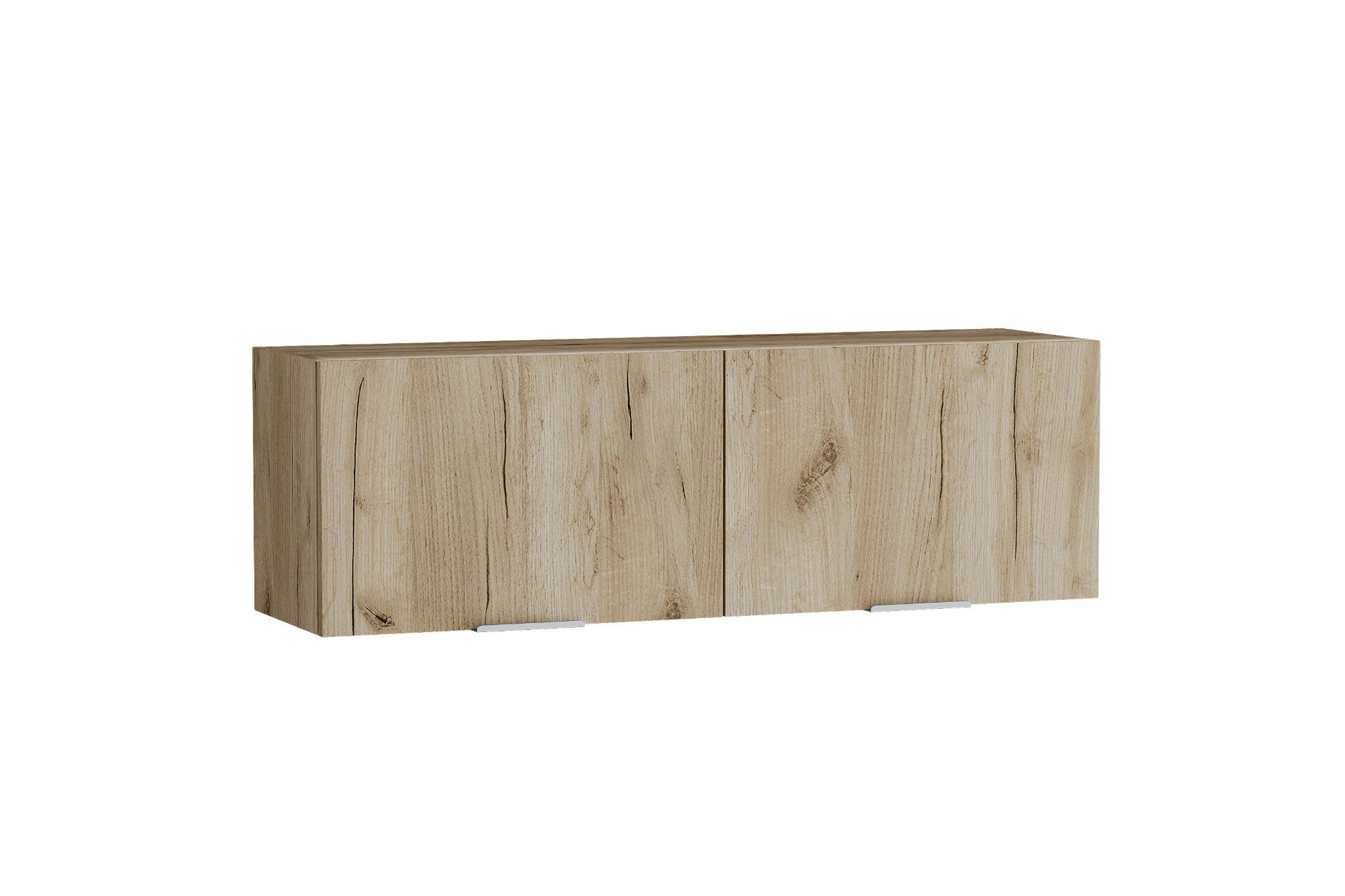 Полка настенная Лигия, Легкомаркет, 1200х284х350, дуб крафт серый, с дверцами, закрытая