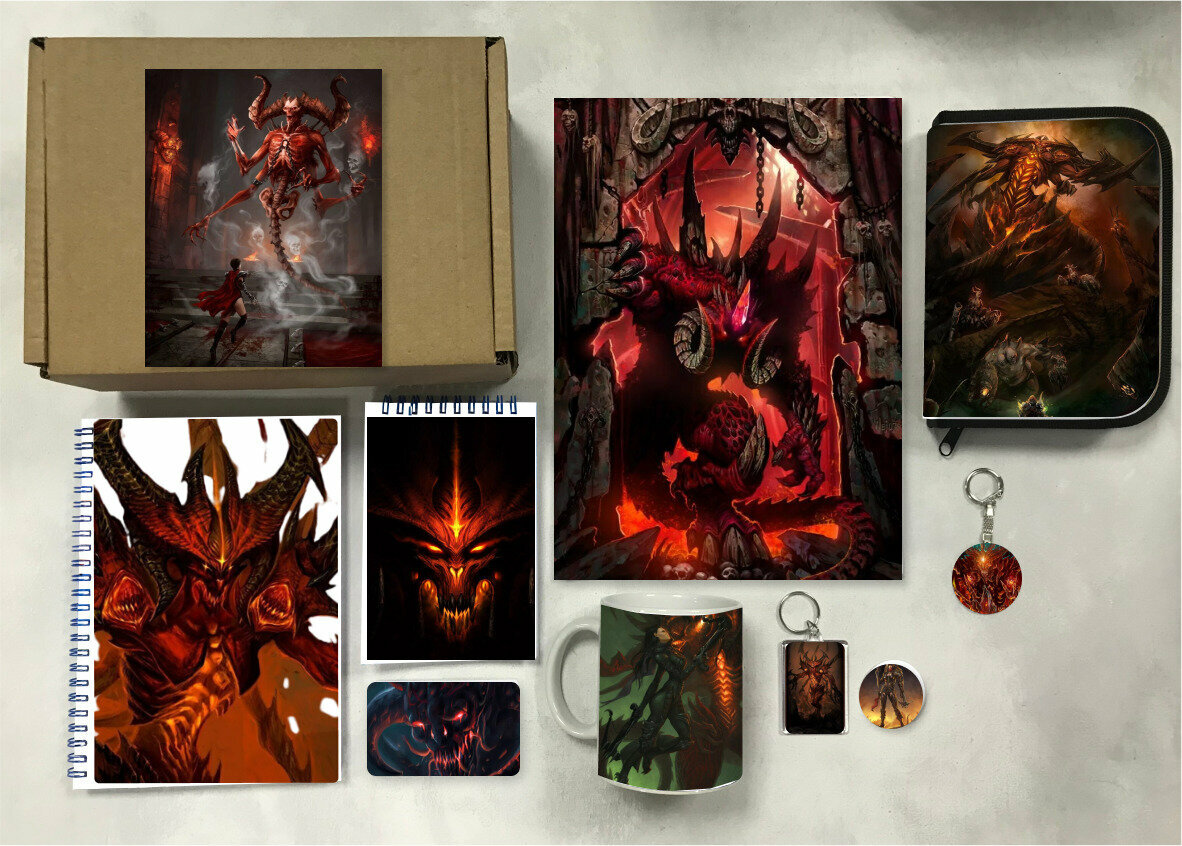 Подарочный бокс GOODbrelok принт "Диабло, Diablo" - 0009