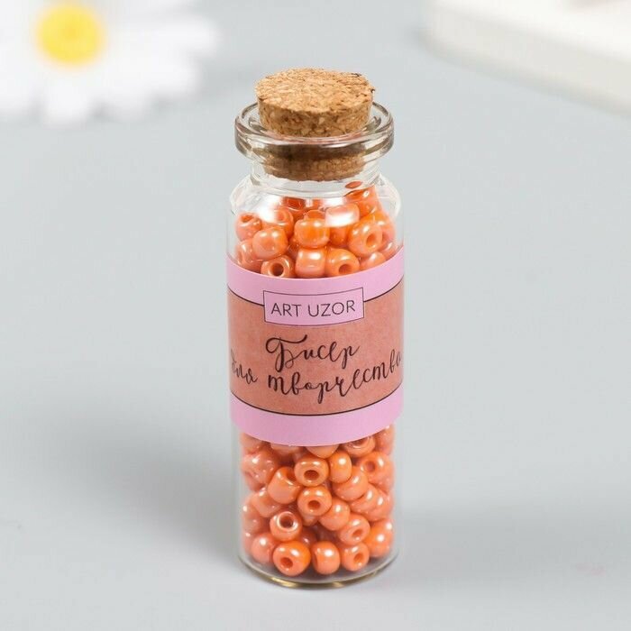 Бисер 6/0 в бутылочке "Охра" 20 гр керамический блеск 6х2х2 см