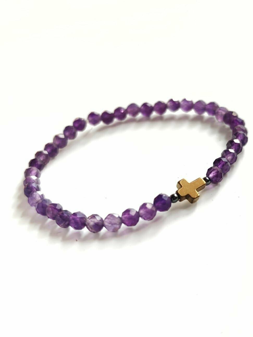 Браслет, аметист, гематит