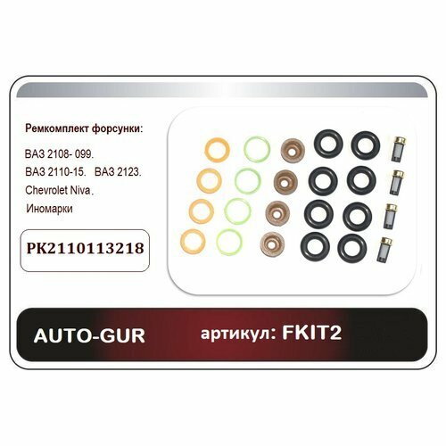 Ремкомплект форсунки 2108-099, 2113-15, 2110-12, 2123 Chevy Niva иномарки (к-т. на 4 форсунки) AUTO-GUR FKIT2