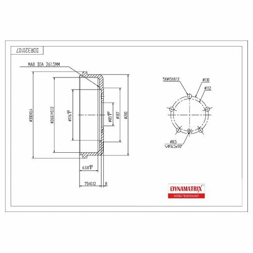 Барабан тормозной Dynamatrix-Korea DDR320107 для Mercedes G-CLASS W460, W461, W463, HENSCHEL 2T, T1 602 602, T1 C 602,