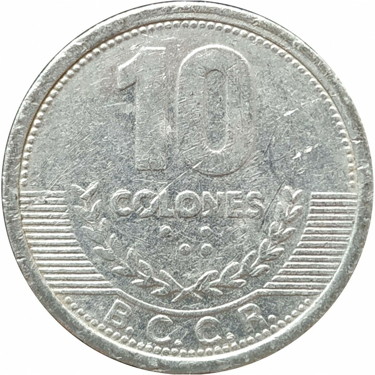 10 колонов 2008 Коста-Рика из оборота