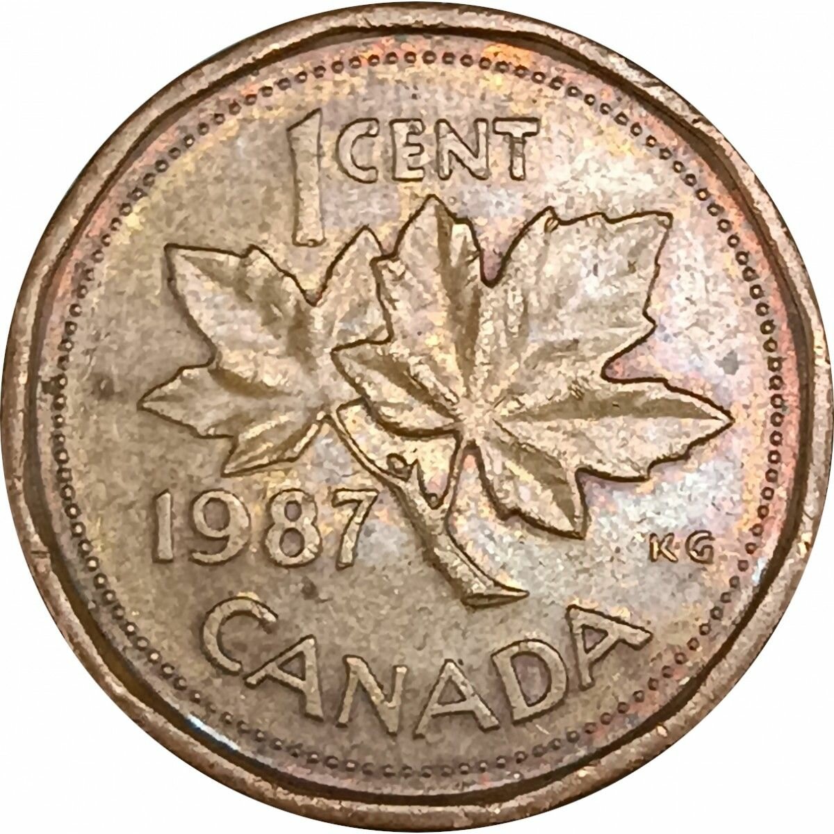 1 цент 1987 Канада из оборота