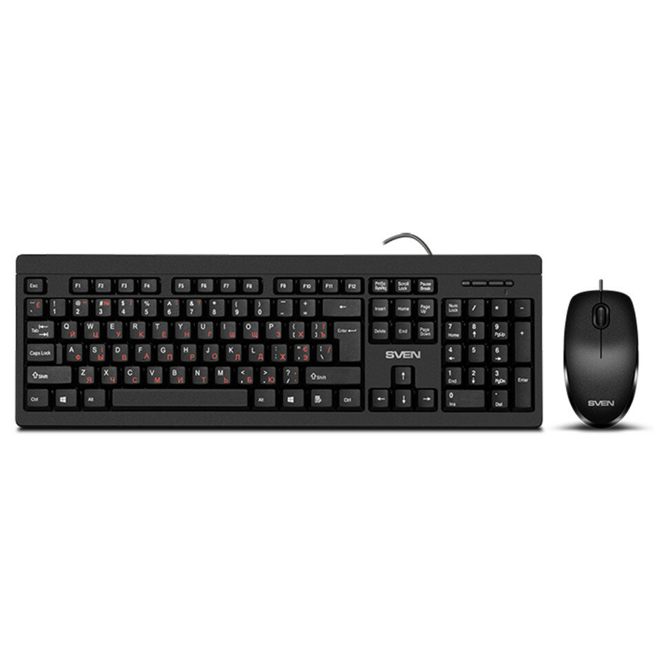 Комплект клавиатура + мышь Sven KB-S320C, USB, черный, 353260