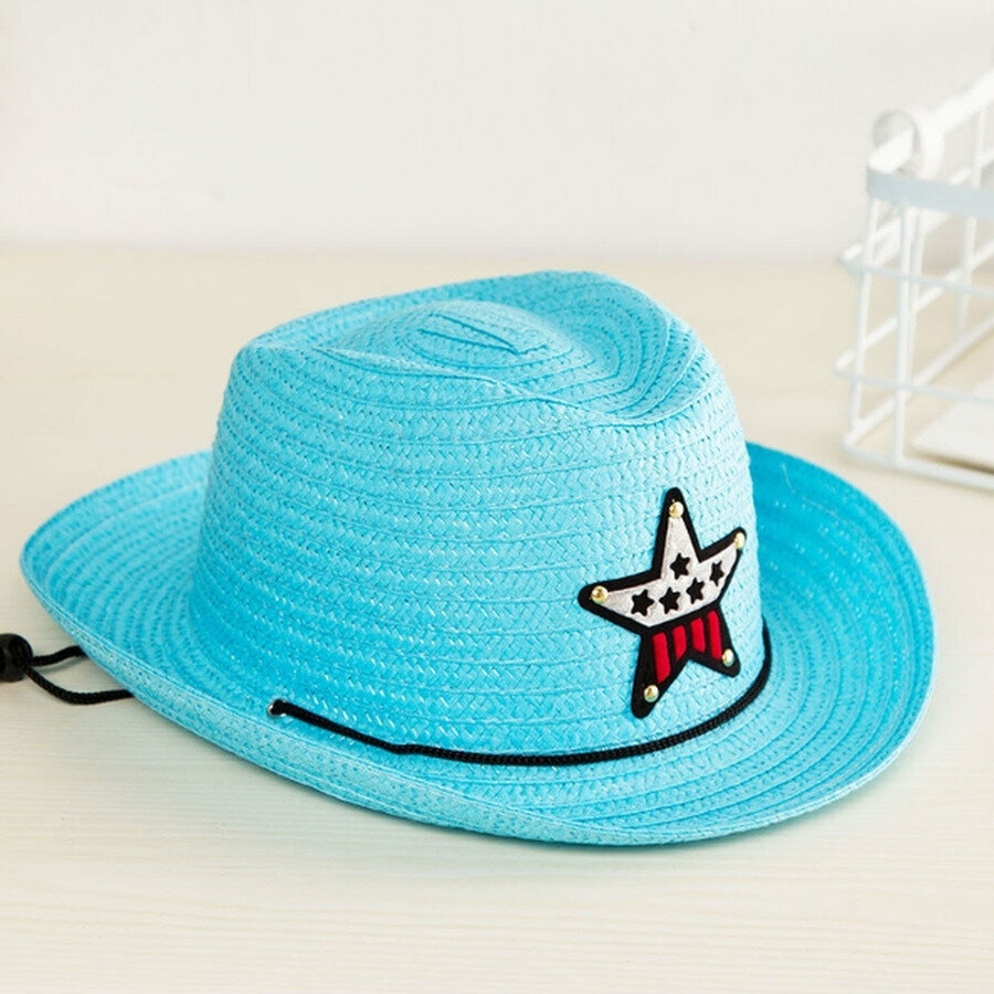 Ковбойская шляпа МаскаПати детская "Cowboy" голубая