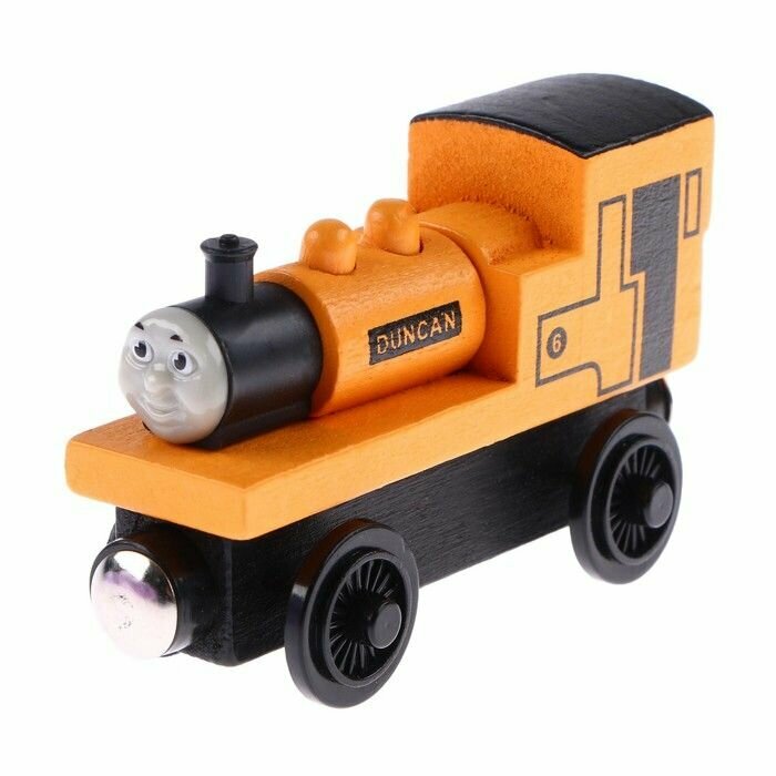 Деревянный магнитный паровоз для железной дороги, размер 3,4 х 8,6 х 5,1 см, игрушечный вагон, железнодорожный транспорт