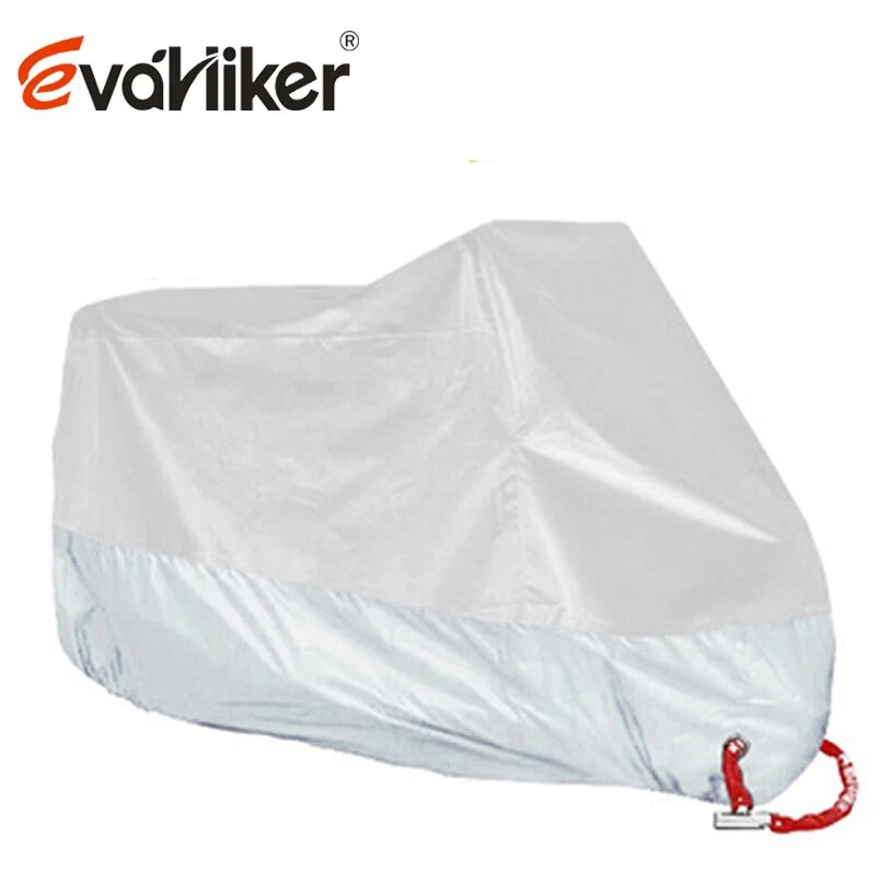 Новые мотоциклетные Чехлы, водонепроницаемый дышащий дождевик для мотоцикла, скутера, УФ защитное покрытие Белый, 4XL, All Silver