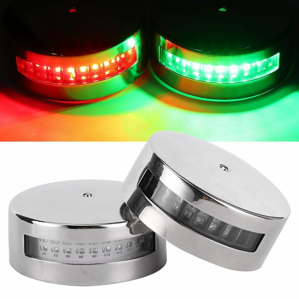 Комплект навигационных огней LM-011200, зеленый и красный, 10-30V, 1.7W, нержавеющая сталь