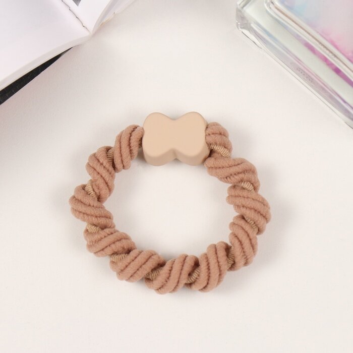 Резинка для волос «Ширли», 6 см, бежевая