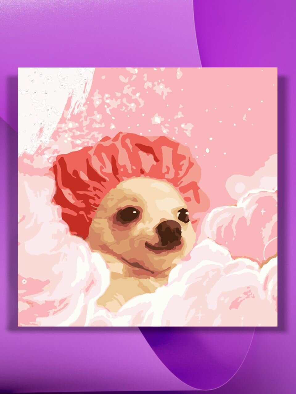 Картина по номерам на холсте Чихуахуа в ванной, 40 х 40 см