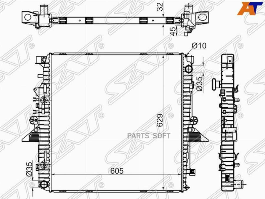 Радиатор Land Rover Discovery 04-09 / Range Rover Sport 05-13 SAT LR0001-04 | цена за 1 шт