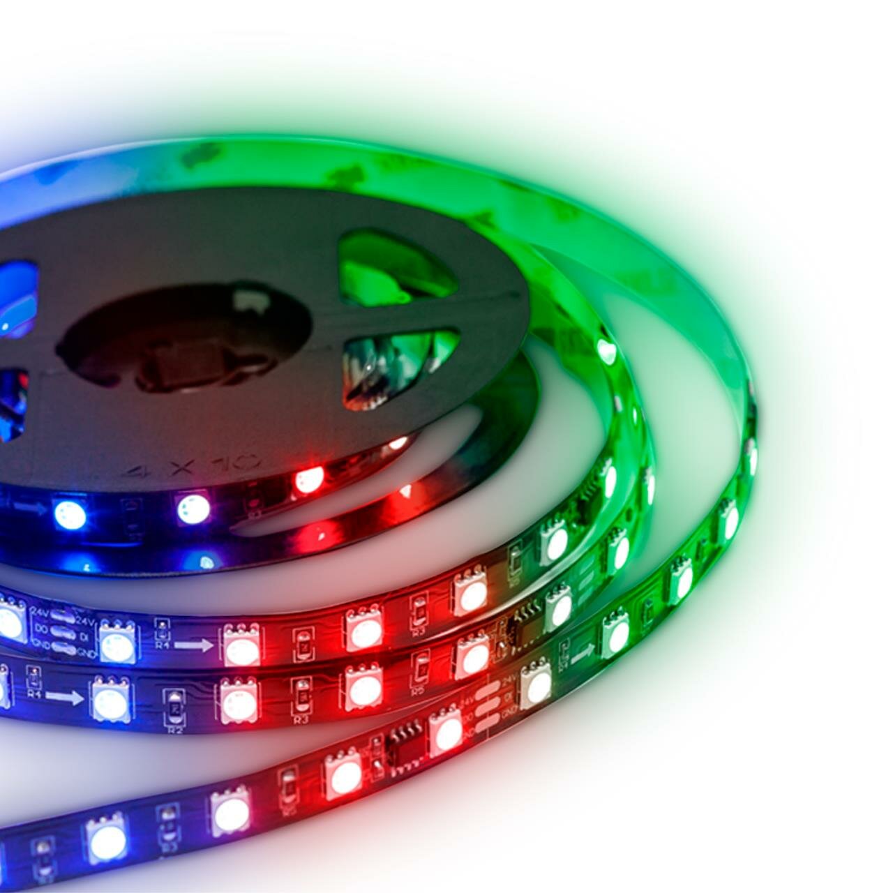 10-92 Комплект адресной светодиодной ленты 24В, 14,4Вт м, smd5050, 60д м, IP20, ширина подложки 10мм