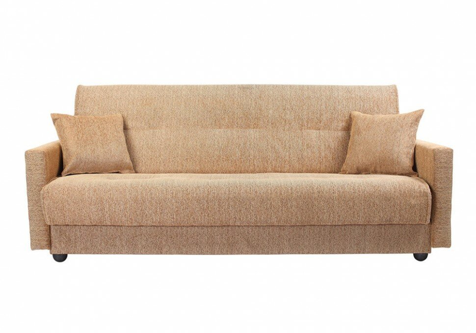 Прямой диван Астра (Милан) Бежевый Микровелюр, книжка, 215х95х90 см, с ящиком для белья