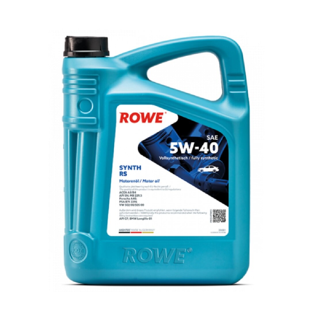 Моторное масло синтетическое ROWE Hightec Synt RS SAE 5W-40, 4 литра канистра