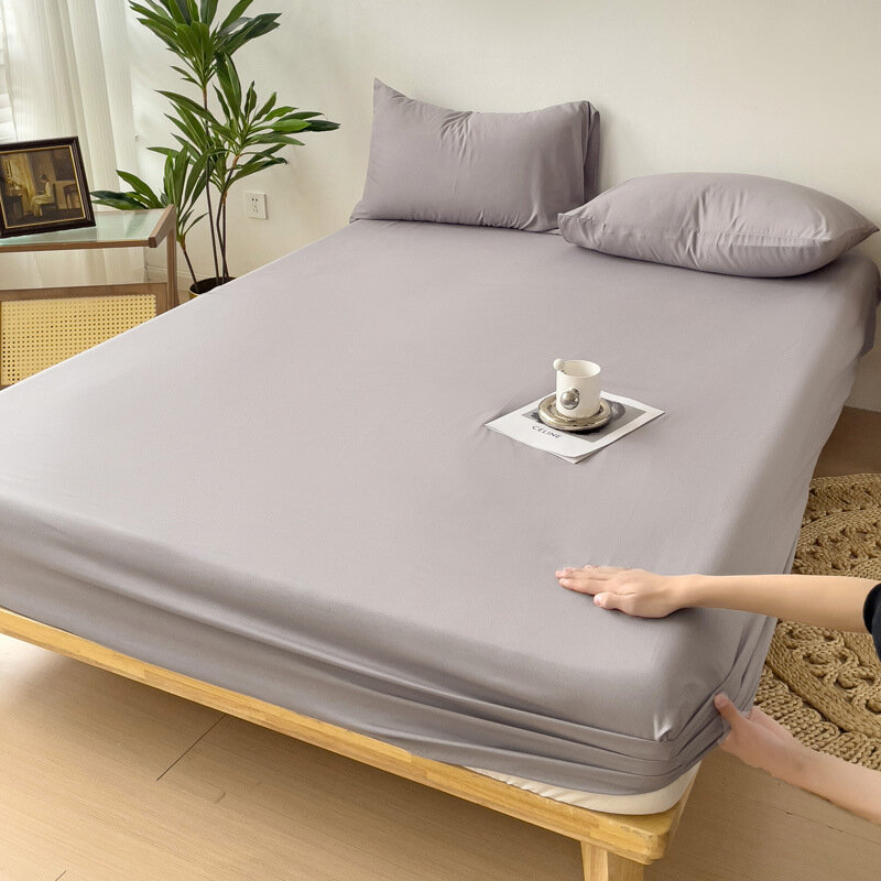 Простыня, 180x220см, водонепроницаемая, светло-серая