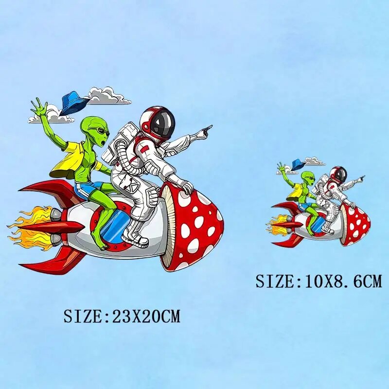 Термонаклейка на одежду с аппликацией, стирающаяся термонаклейка с изображением астронавта, космоса, планеты